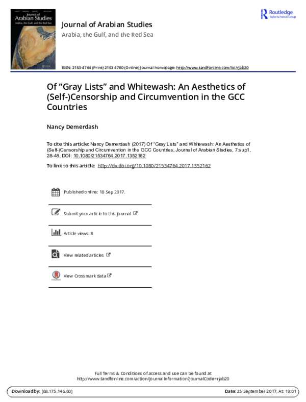 (PDF) "Of 'Gray Lists' and Whitewash: An Aesthetics of (Self ...