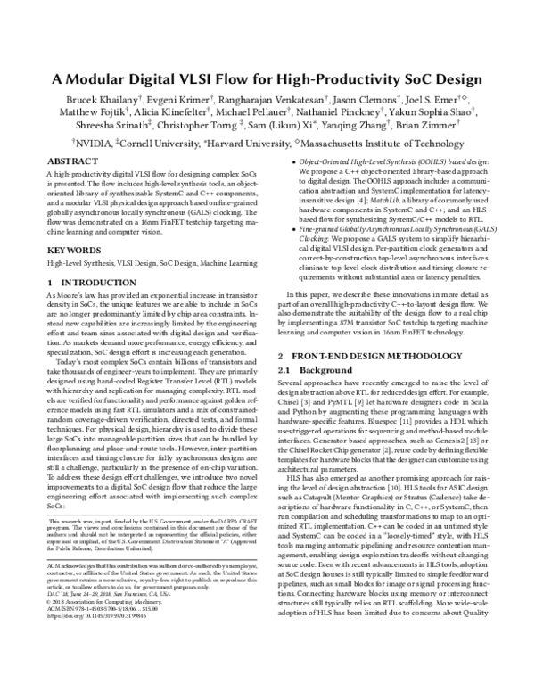 (PDF) A modular digital VLSI flow for high-productivity SoC design