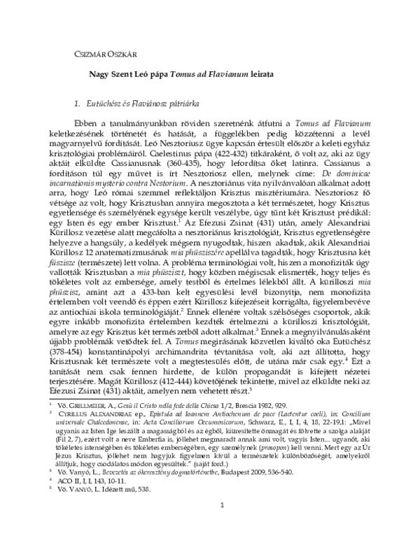 (DOC) Tomus ad Flavianum