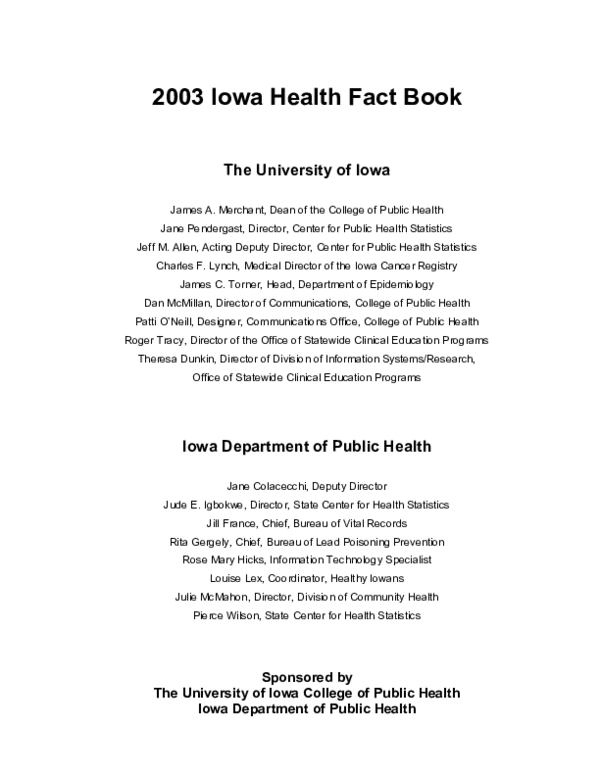 (PDF) 2003 Iowa Health Fact Book