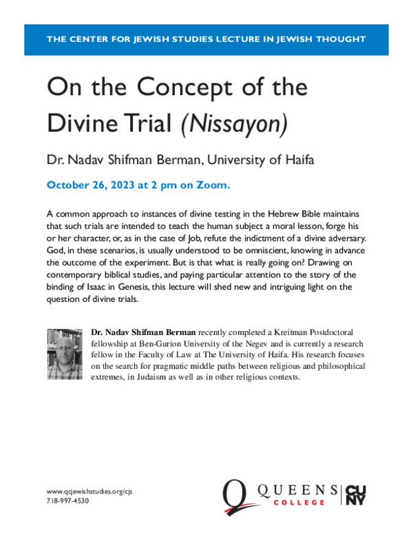 (PDF) “On the Concept of Divine Trial (nissayon)”
