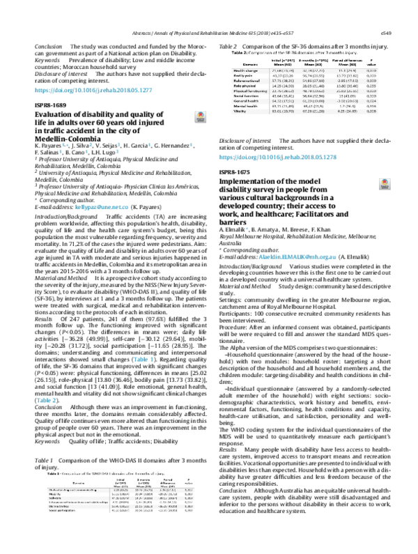 (PDF) Implementation of the model disability survey in people from ...