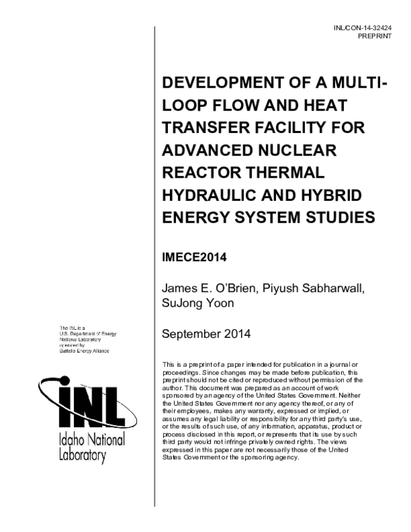 (PDF) Development of a Multi-Loop Flow and Heat Transfer Facility for ...
