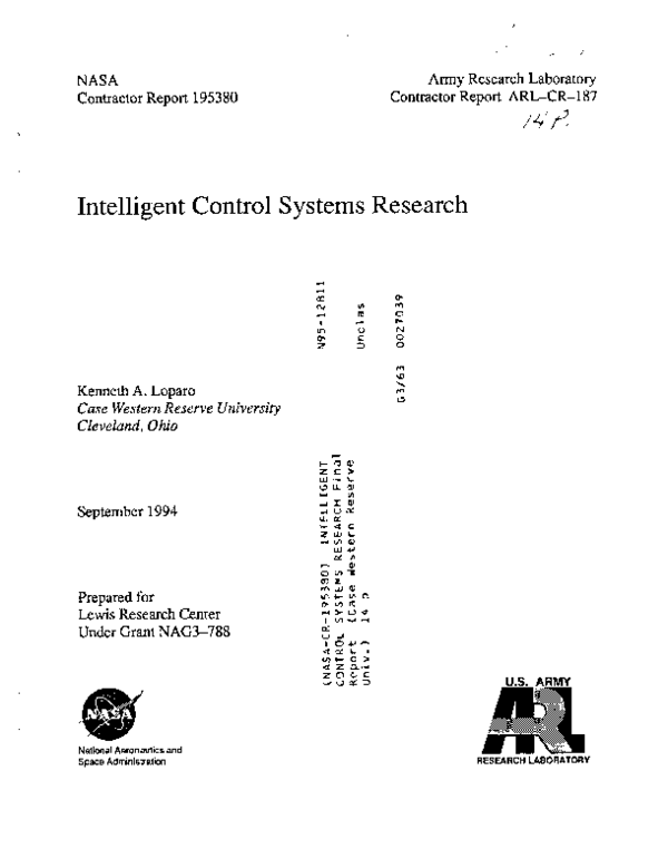 (PDF) Intelligent Control Systems Research