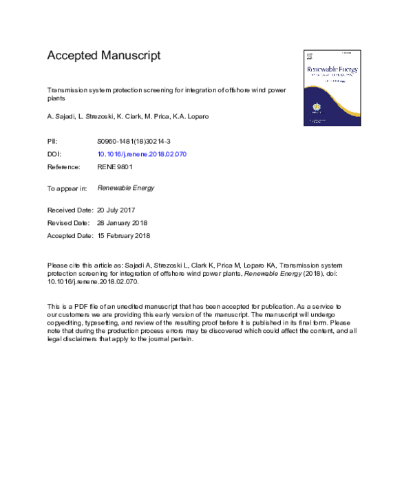 (PDF) Transmission system protection screening for integration of ...