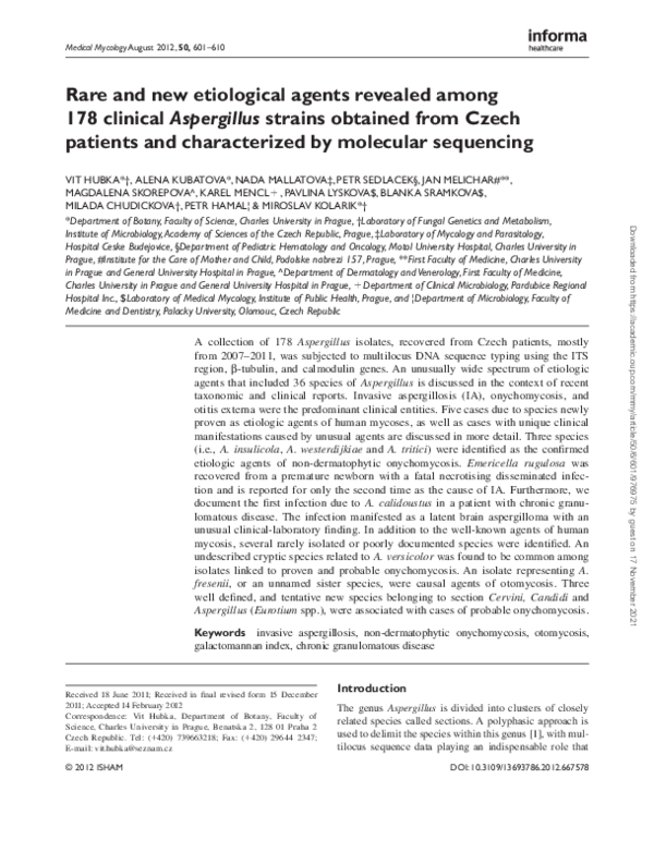 (PDF) Rare and new etiological agents revealed among 178 clinical ...