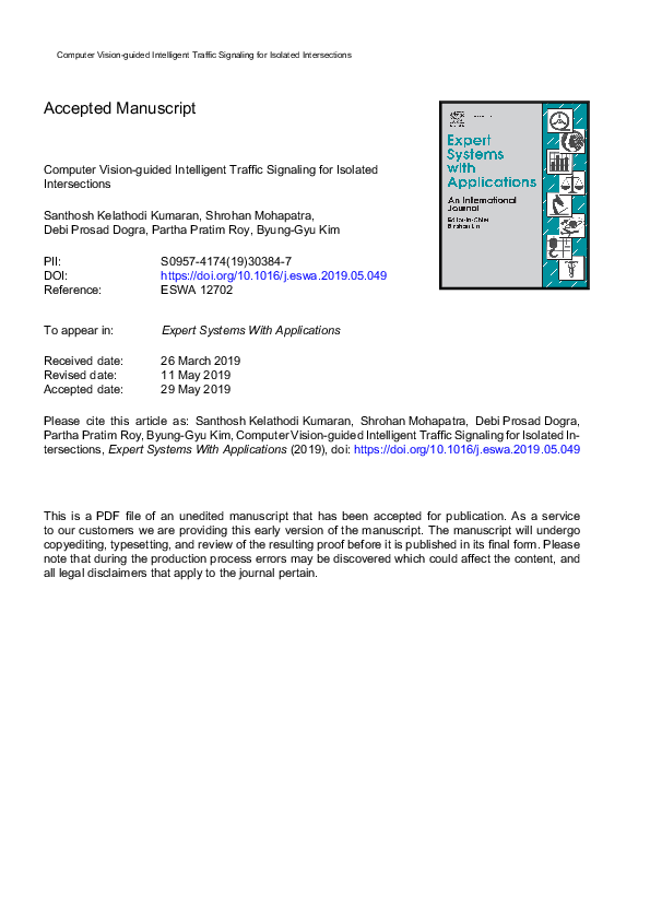 (PDF) Computer vision-guided intelligent traffic signaling for isolated ...