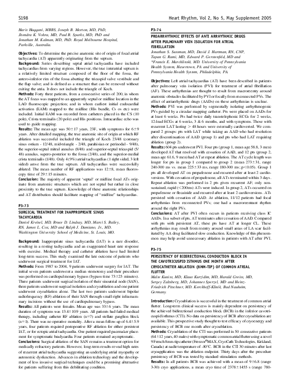 (PDF) Surgical treatment for inappropriate sinus tachycardia | Ralph ...