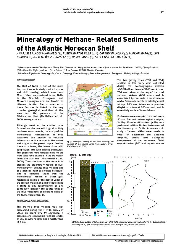(PDF) Mineralogy of Methane- Related Sediments of the Atlantic Moroccan ...
