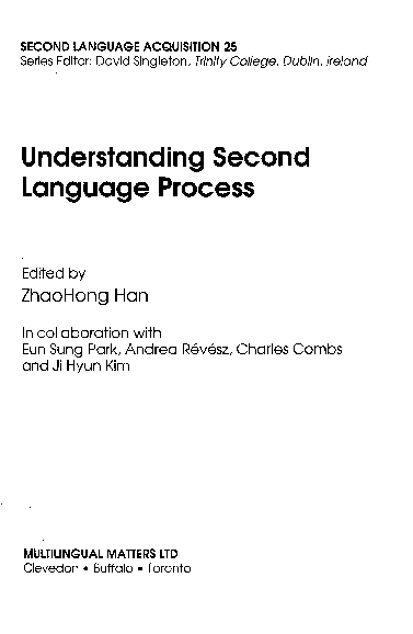 (PDF) Understanding Second Language Process