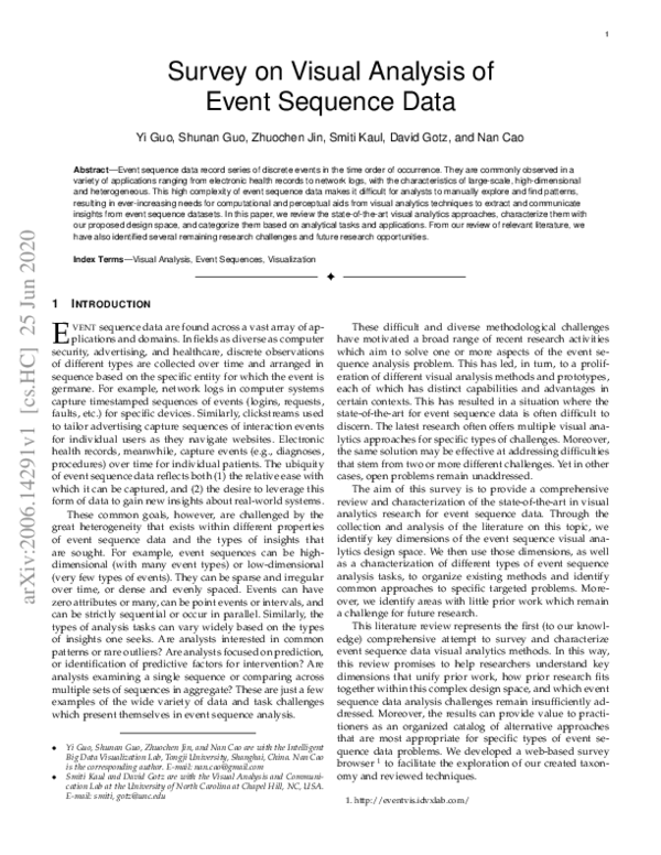 (PDF) Survey on Visual Analysis of Event Sequence Data