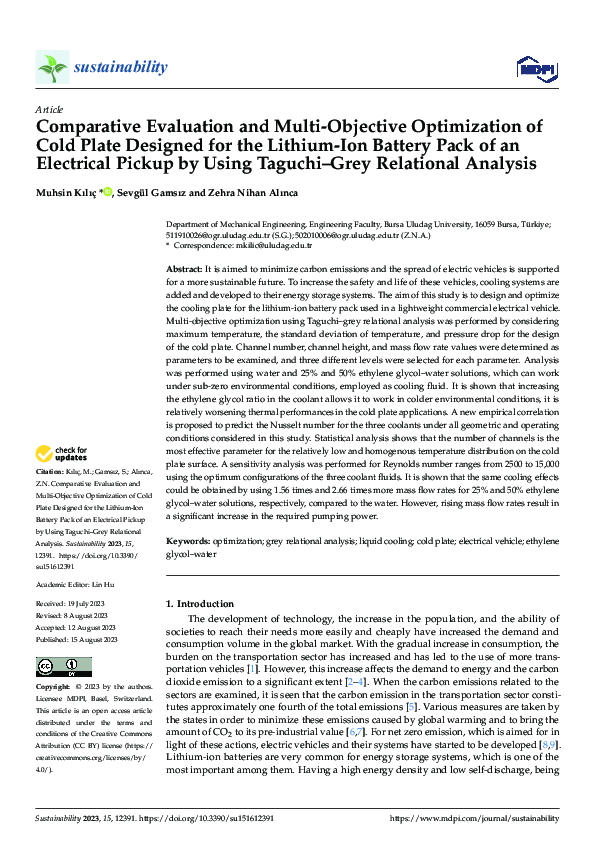 Pdf Comparative Evaluation And Multi Objective Optimization Of Cold