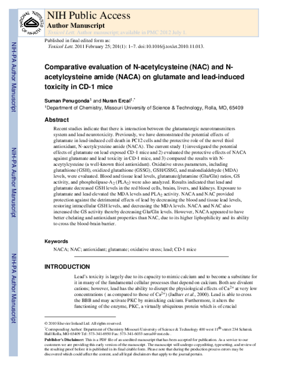 (PDF) Comparative evaluation of N-acetylcysteine (NAC) and N ...