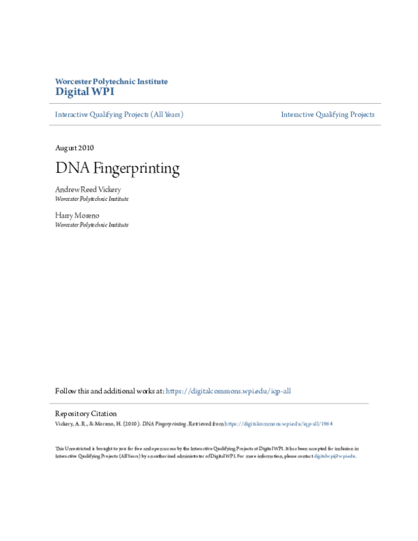 (PDF) DNA Fingerprinting