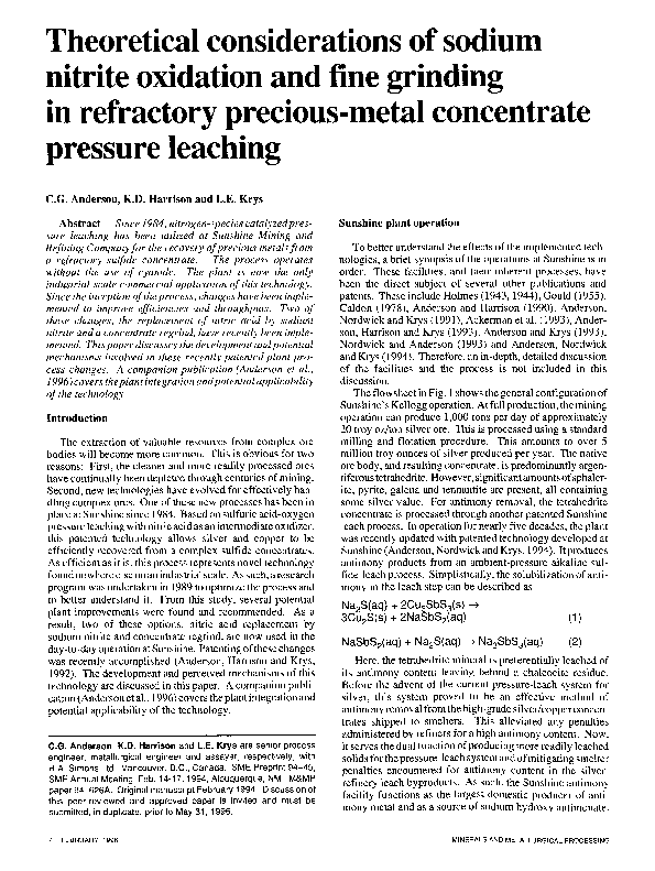 (PDF) Theoretical considerations of sodium nitrite oxidation and fine ...
