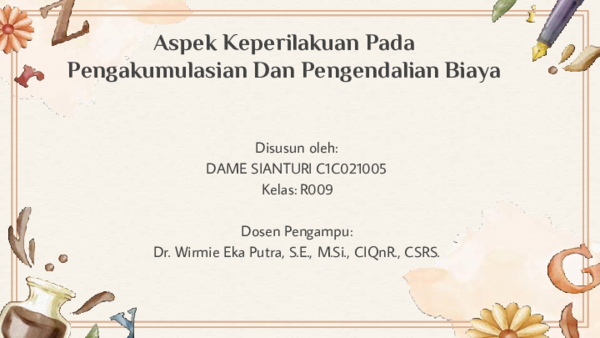 (PDF) DAME SIANTURI C1C021005 R-009 PPT 9 Aspek Keperilakuan pada ...