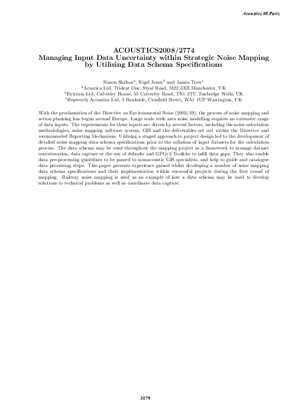 (PDF) Managing Input Data Uncertainty within Strategic Noise Mapping by ...