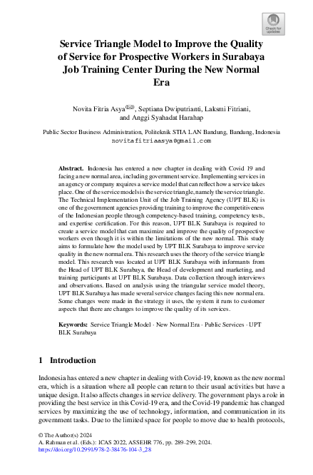 (PDF) Service Triangle Model to Improve the Quality of Service for ...
