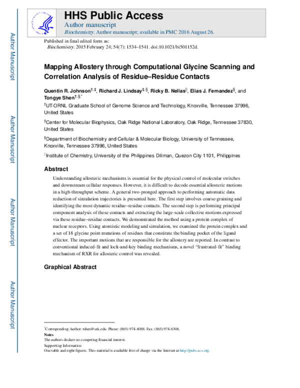 (PDF) Mapping Allostery through Computational Glycine Scanning and ...
