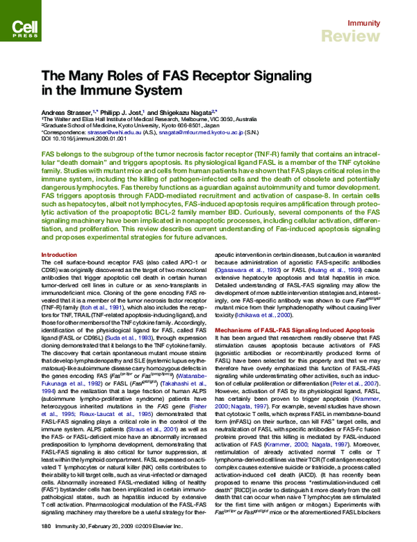 (PDF) The Many Roles of FAS Receptor Signaling in the Immune System ...