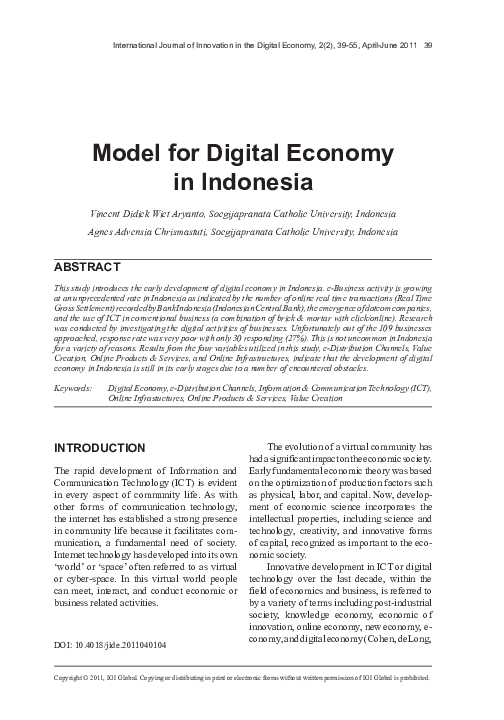 (PDF) Model for Digital Economy in Indonesia