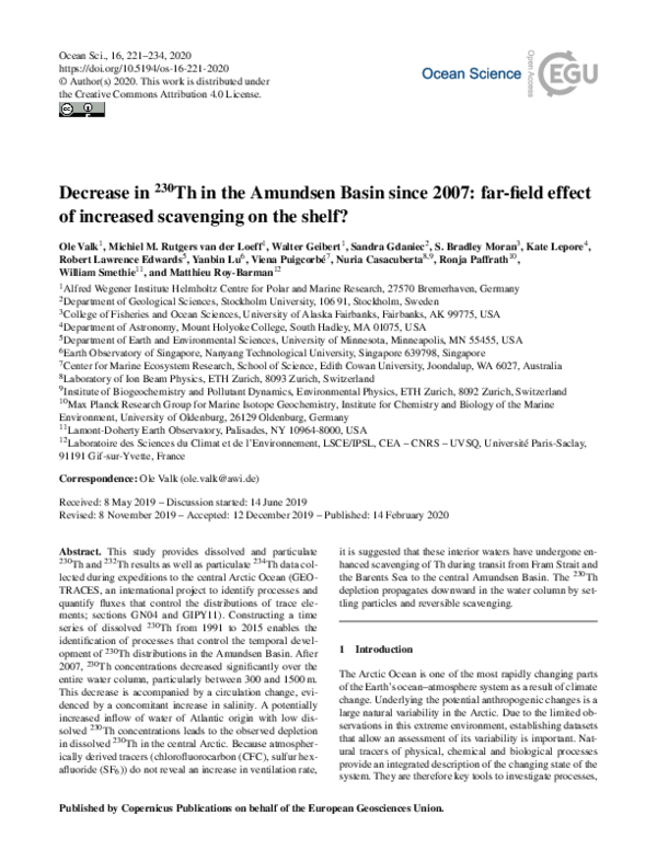 (PDF) Circulation changes in the Amundsen Basin from 1991 to 2015 ...