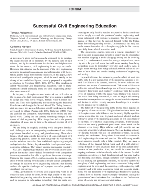 (PDF) Successful Civil Engineering Education