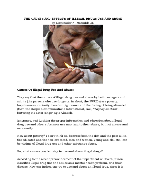 (PDF) THE CAUSES AND EFFECTS OF THE USE AND ABUSE OF ILLEGAL DRUGS