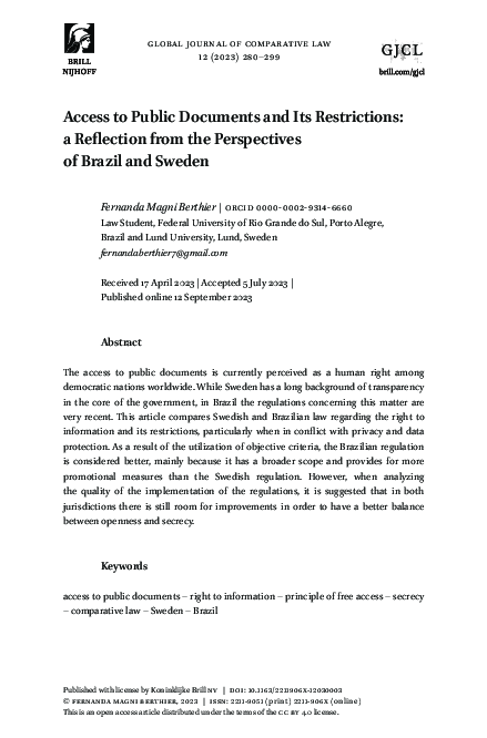 (PDF) Access to Public Documents and Its Restrictions: a Reflection ...