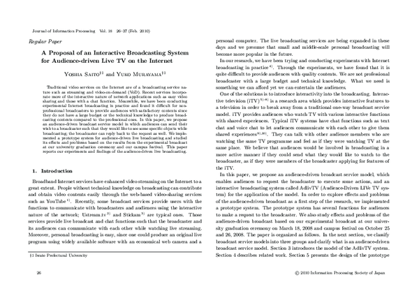 (PDF) A Proposal of an Interactive Broadcasting System for Audience ...