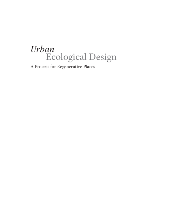 (PDF) Urban Ecological Design