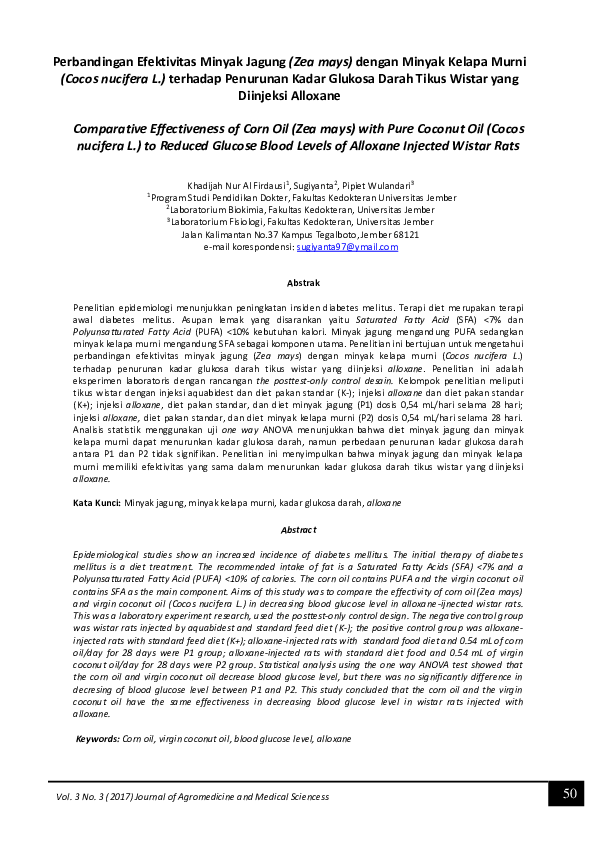 (PDF) Comparative Effectiveness of Corn Oil (Zea mays) with Pure ...