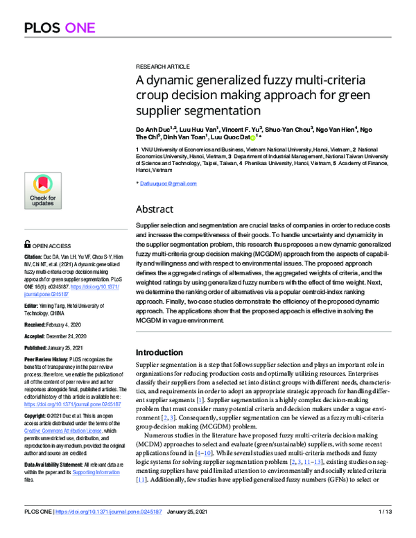 Pdf A Dynamic Generalized Fuzzy Multi Criteria Croup Decision Making
