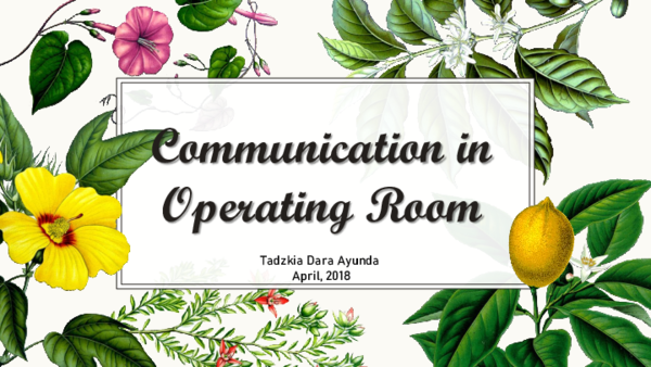 (PDF) Interprofessional Communication in Operating Room