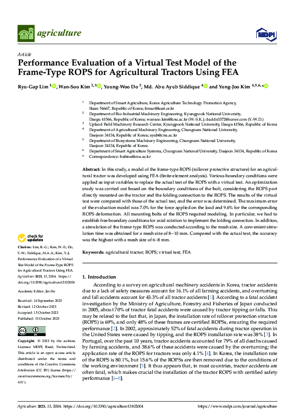 (PDF) Performance Evaluation of a Virtual Test Model of the Frame-Type ...
