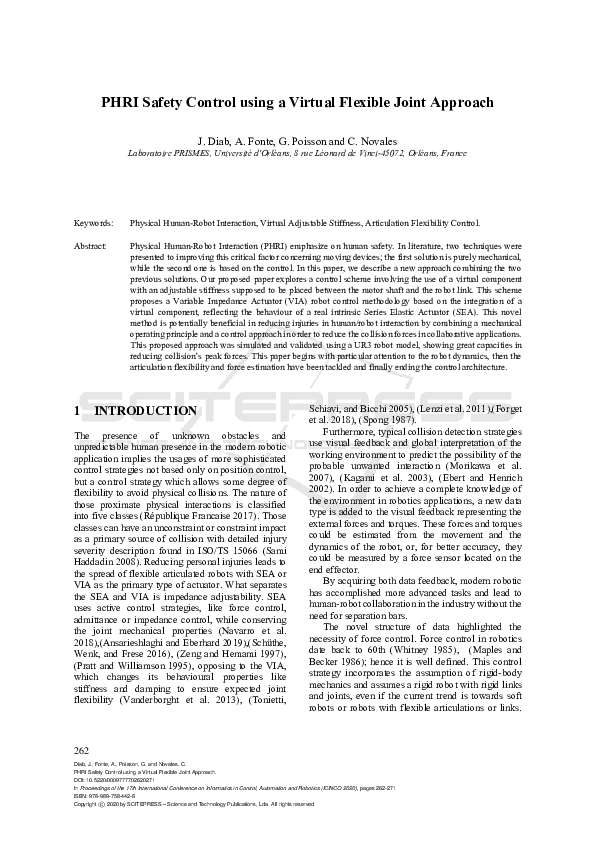 (PDF) PHRI Safety Control using a Virtual Flexible Joint Approach