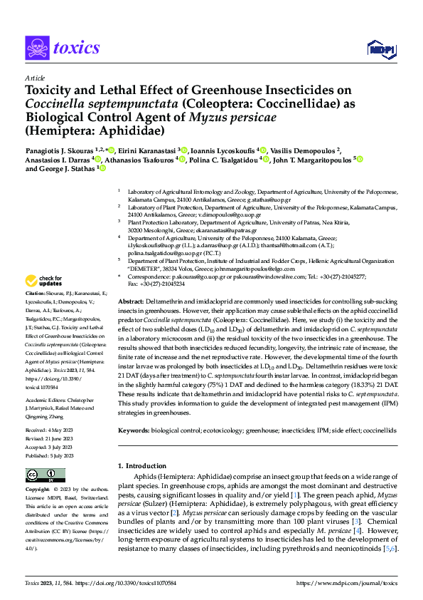 (PDF) Toxicity and Lethal Effect of Greenhouse Insecticides on ...