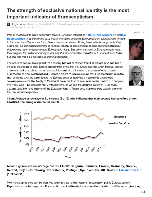 (PDF) The strength of exclusive national identity is the most important ...