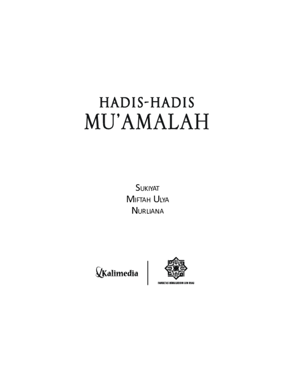 (PDF) Hadis-Hadis Mu’Amalah