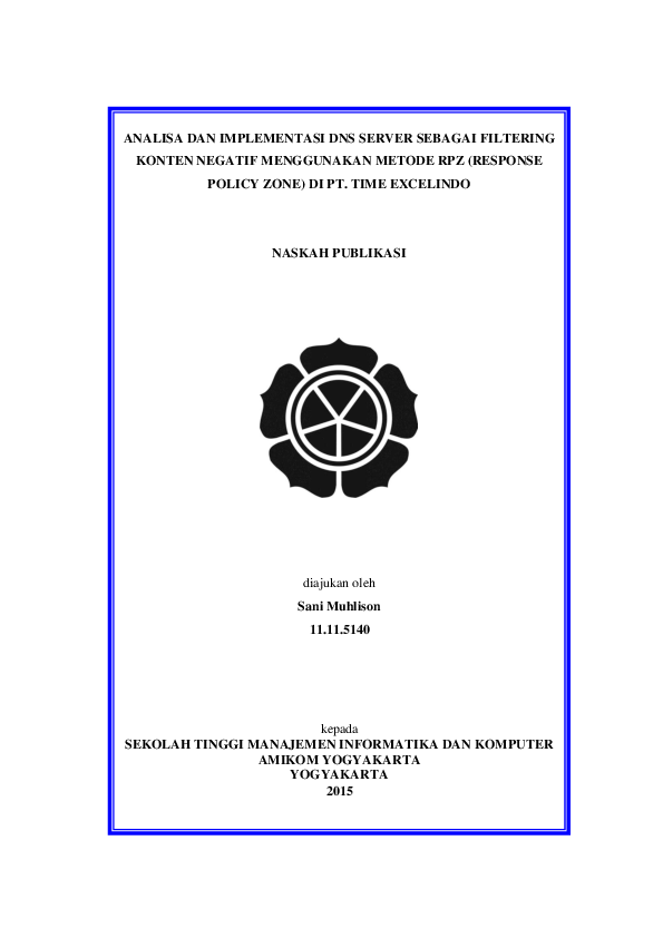 (PDF) Analisa Dan Implementasi DNS Server Sebagai Filtering Konten ...