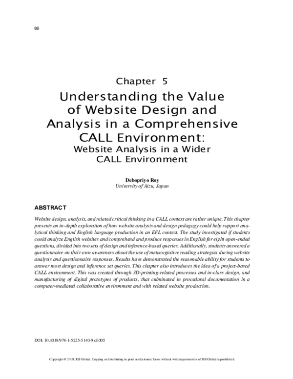 (PDF) Understanding the Value of Website Design and Analysis in a ...