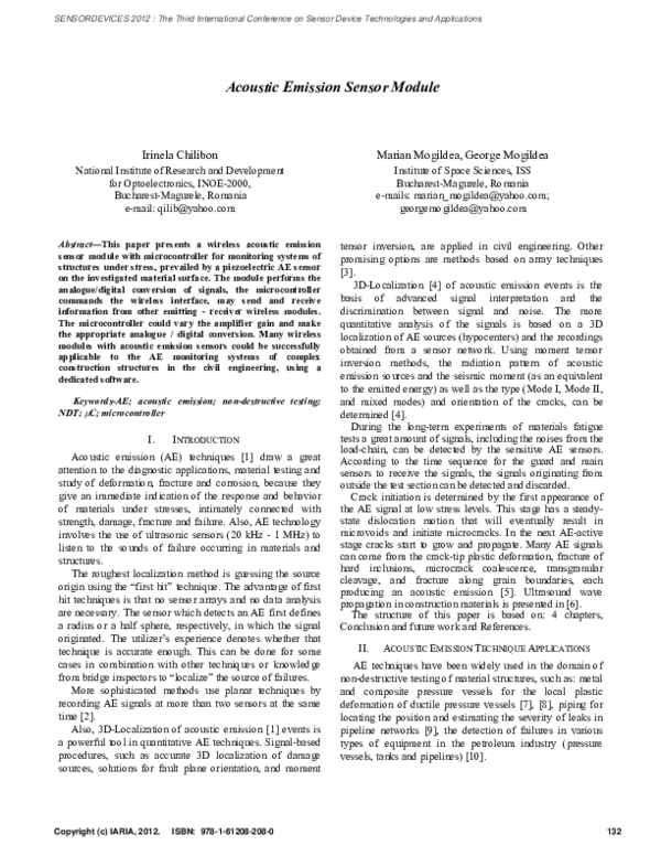 (PDF) Acoustic Emission Sensor Module