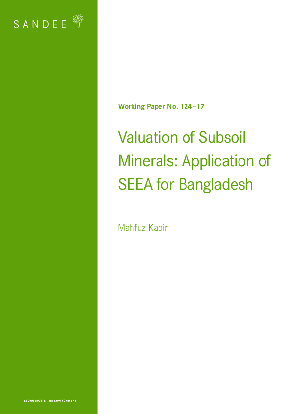 (PDF) Valuation of Subsoil Minerals: Application of SEEA for Bangladesh