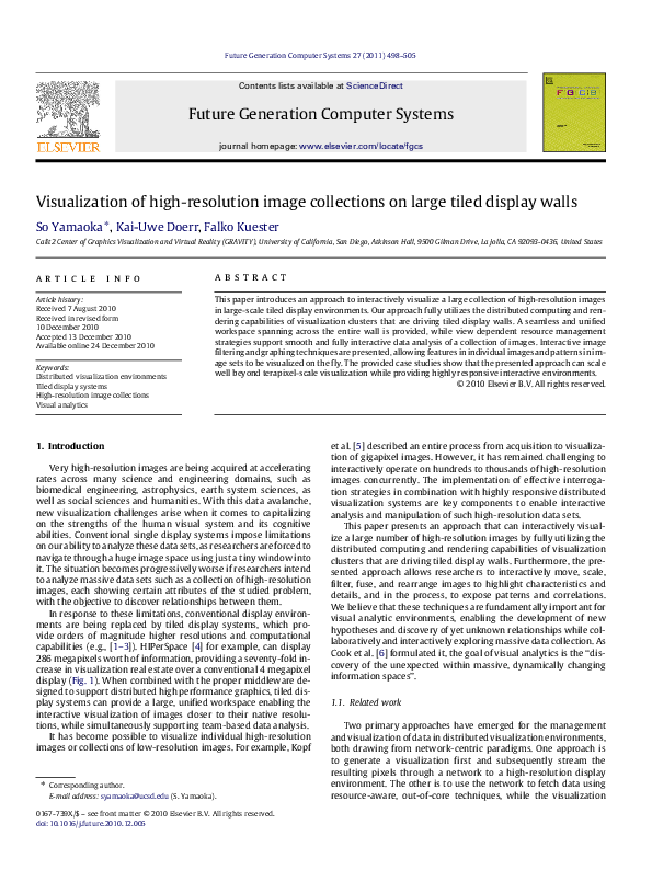(PDF) Visualization of high-resolution image collections on large tiled display walls