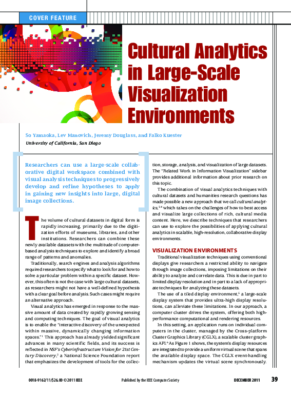 (PDF) Cultural Analytics in Large-Scale Visualization Environments