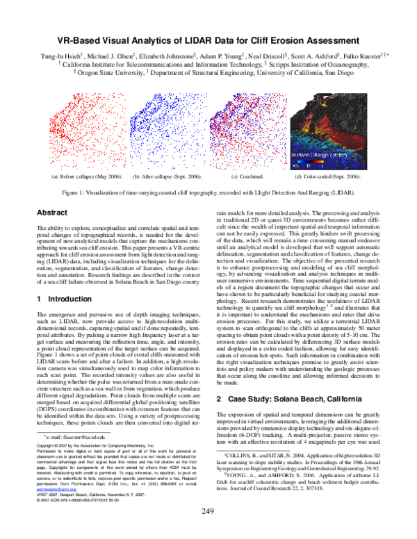 (PDF) VR-based visual analytics of LIDAR data for cliff erosion ...