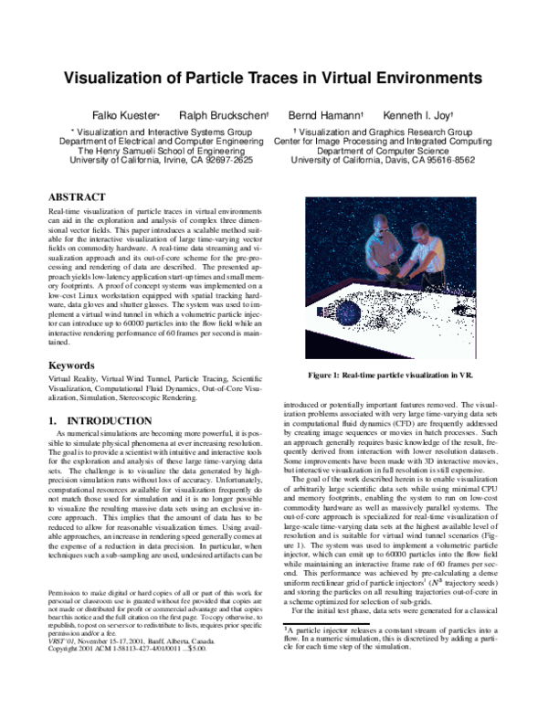 Pdf Visualization Of Particle Traces In Virtual Environments Falko