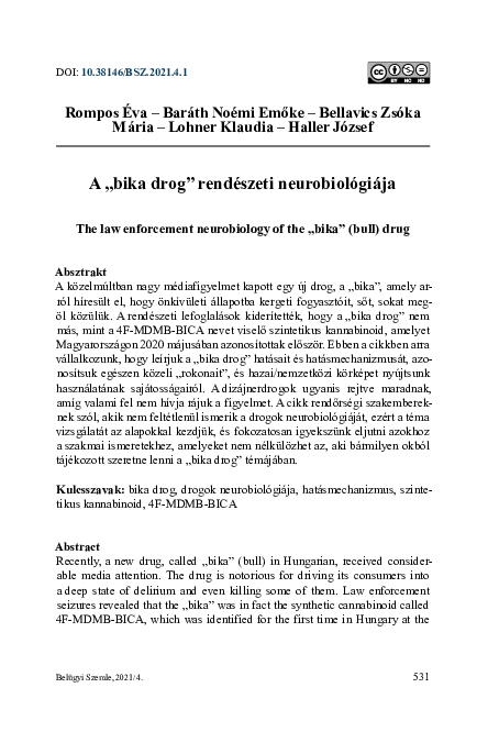 (PDF) A „bika drog” rendészeti neurobiológiája