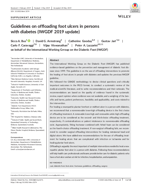 (PDF) Guidelines on offloading foot ulcers in persons with diabetes ...