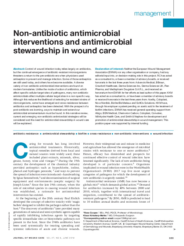 (PDF) Non-antibiotic antimicrobial interventions and antimicrobial stewardship in wound care